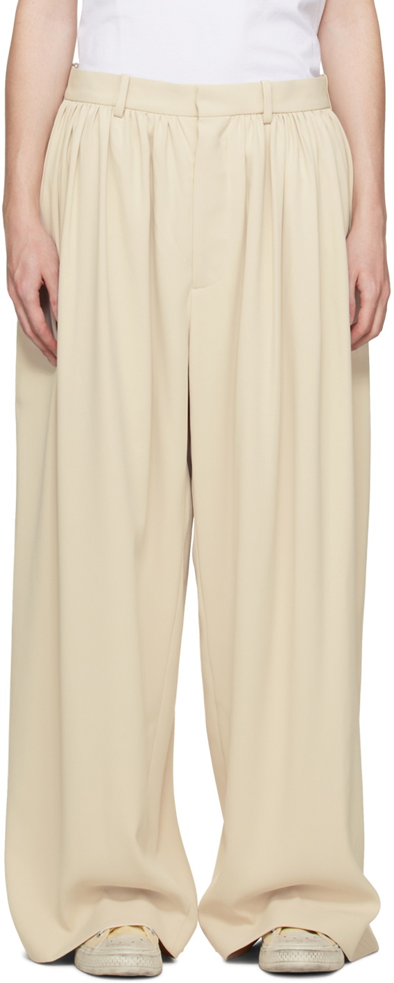 Acne Studios Off-White Gathered Trousers Acne Studios