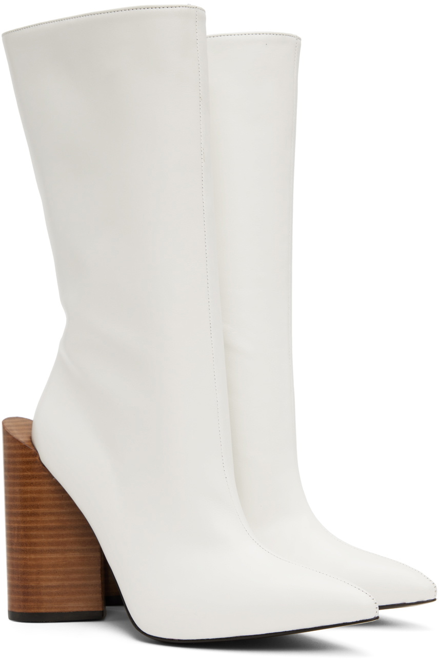 Pushbutton White Heart Boots Pushbutton