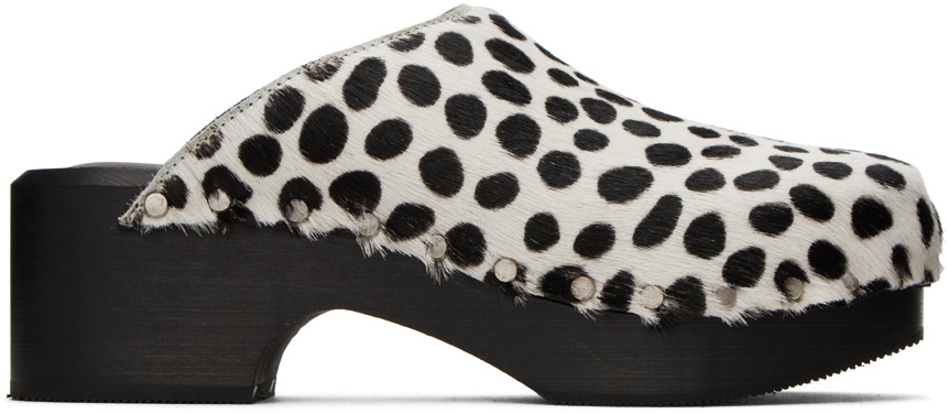 Re/Done Black & White 70s Studded Clogs Re/Done