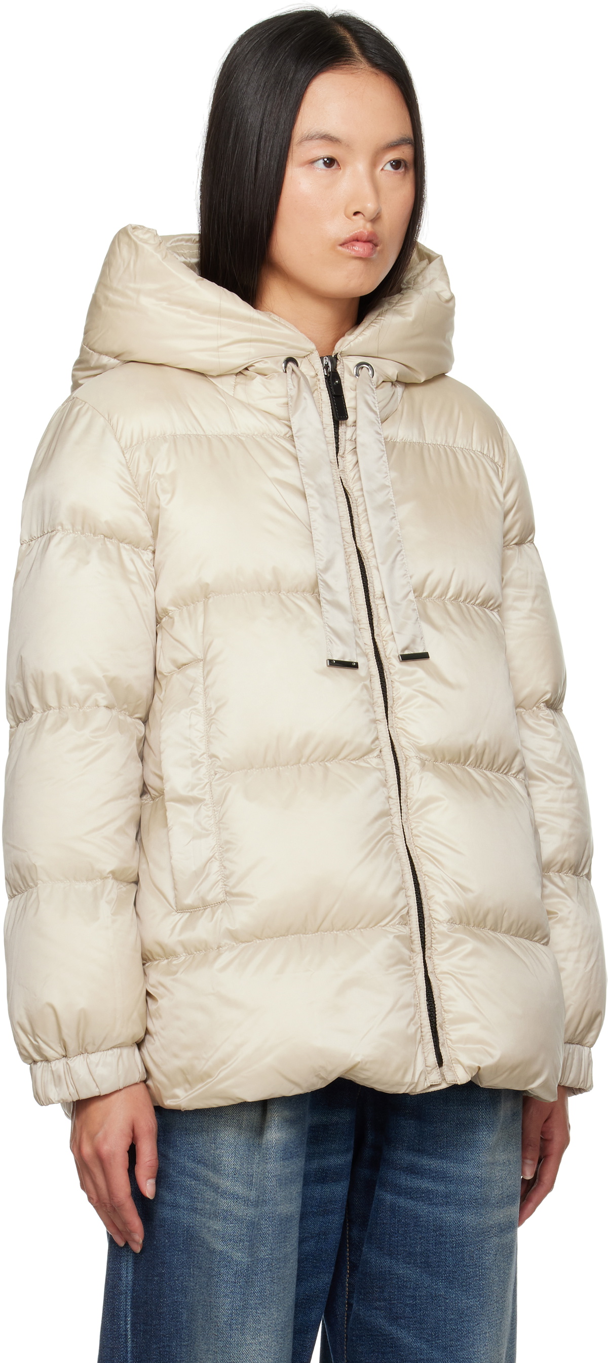 Max Mara Beige Seia Down Jacket Max Mara