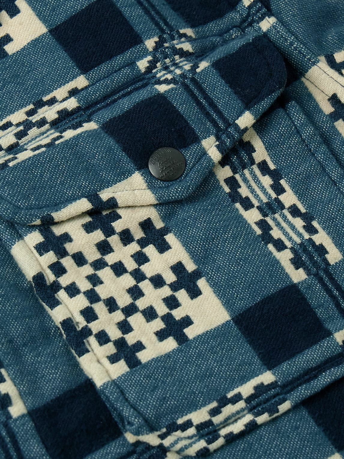 RRL - Brown Bear Slim-Fit Cotton-Jacquard Overshirt - Blue RRL