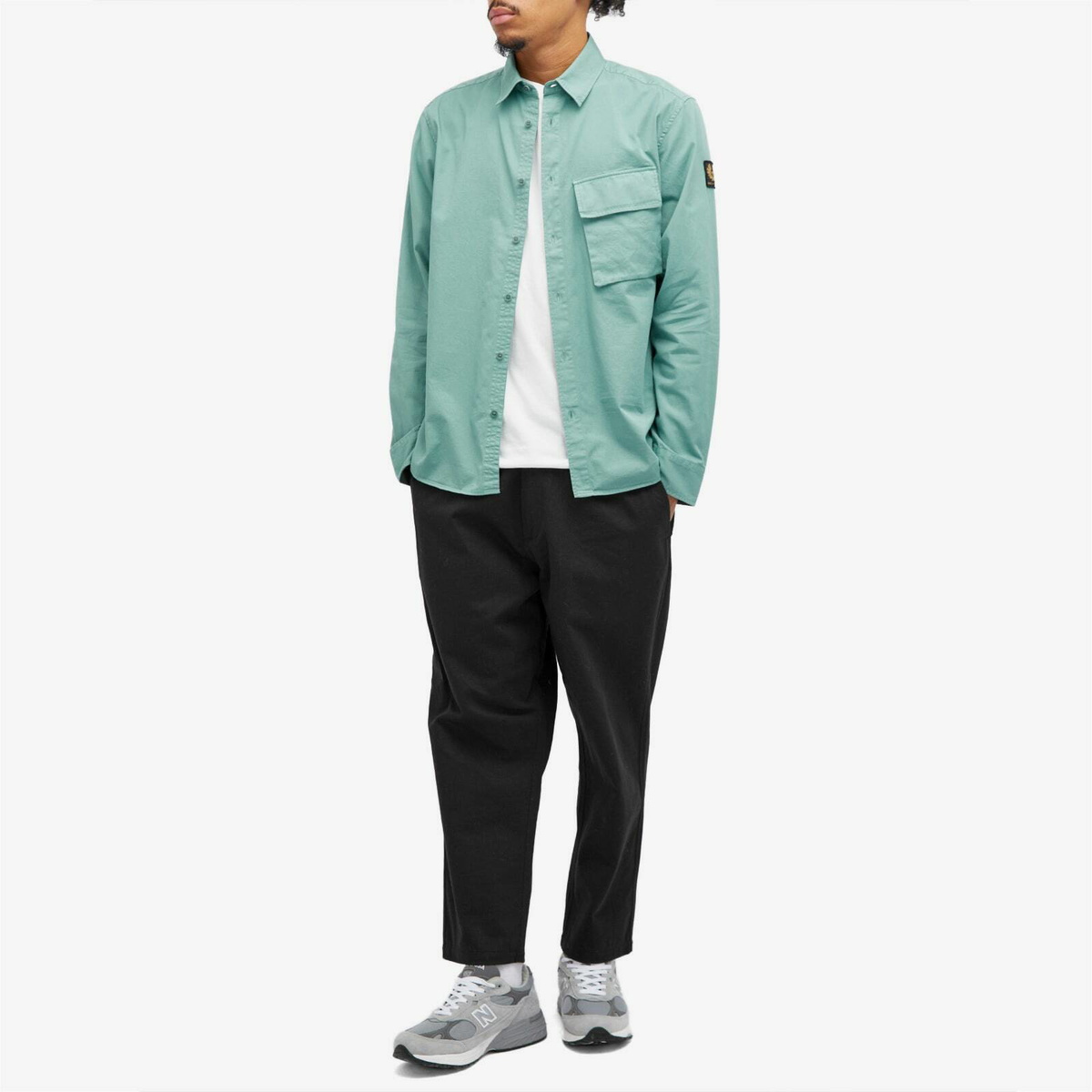 Belstaff Men's Scale Garment Dyed Shirt in Blue Belstaff