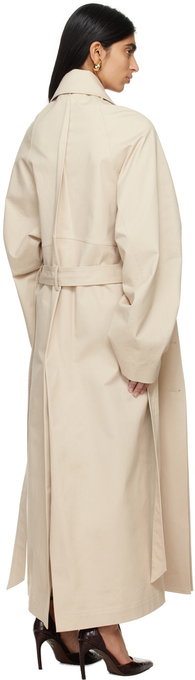 Marie Adam-Leenaerdt Beige Pinched Trench Coat MARIE ADAM-LEENAERDT