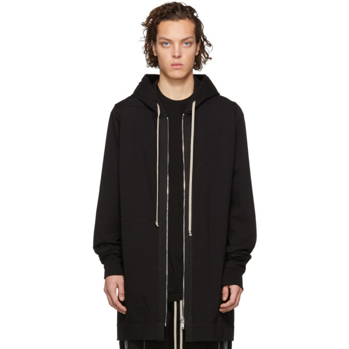 Rick Owens Black Zip Front Hoodie Rick Owens