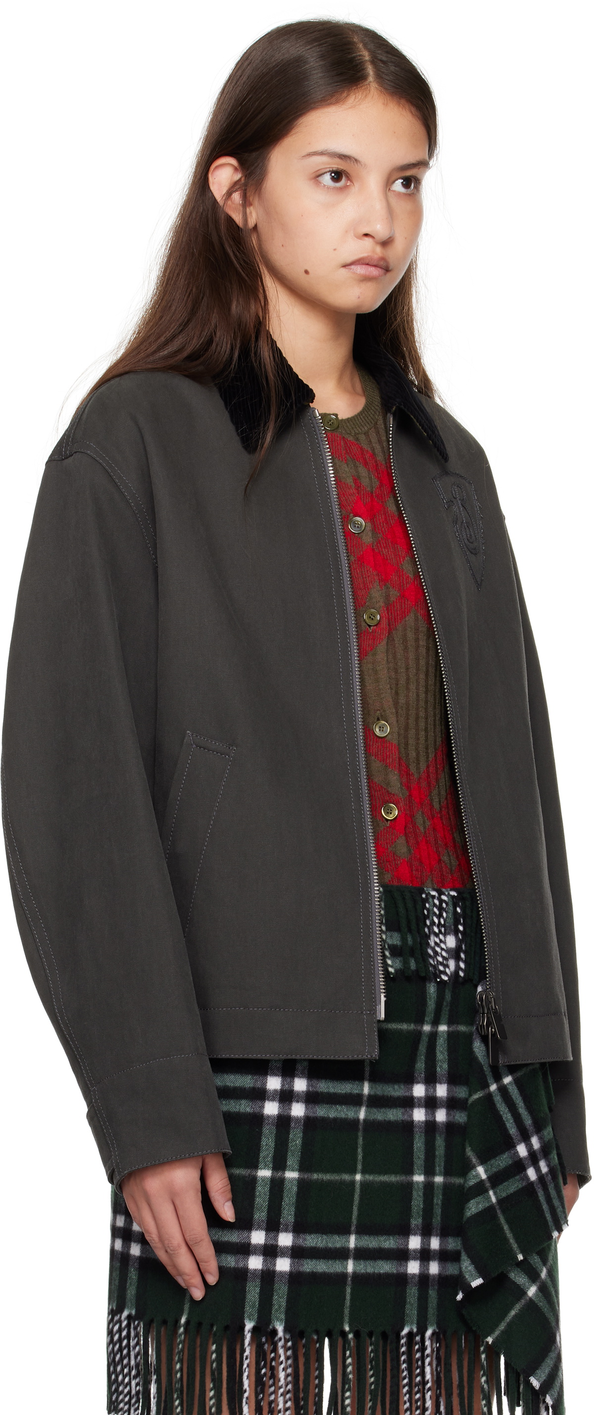 Burberry Gray Cotton Jacket Burberry