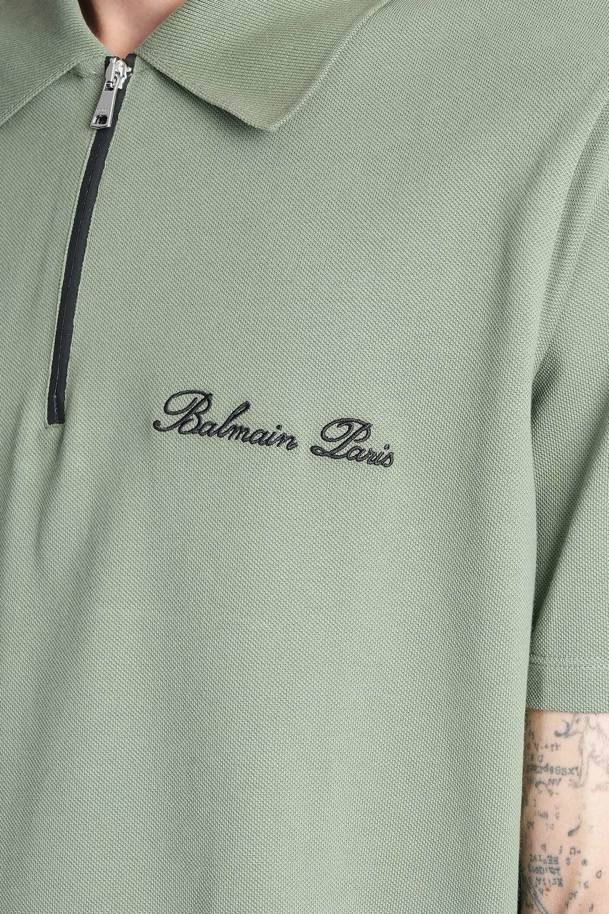 Balmain Polo In Green Cotton Balmain