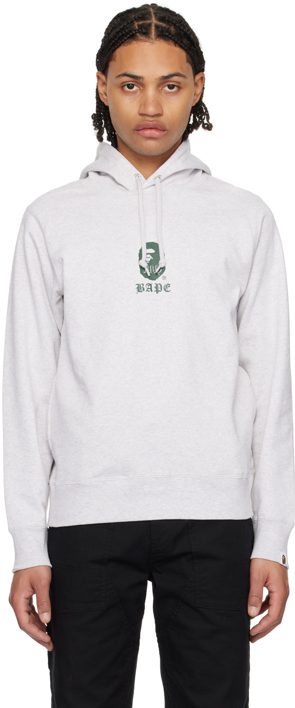 BAPE Gray Printed Hoodie A Bathing Ape