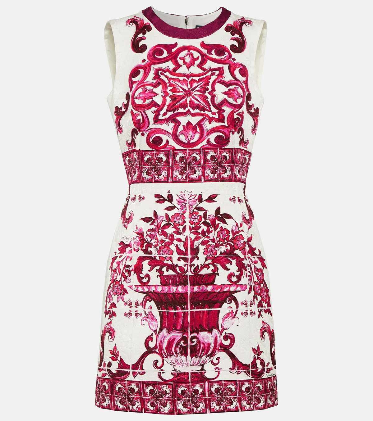 Dolceandgabbana Printed Brocade Minidress Dolce And Gabbana