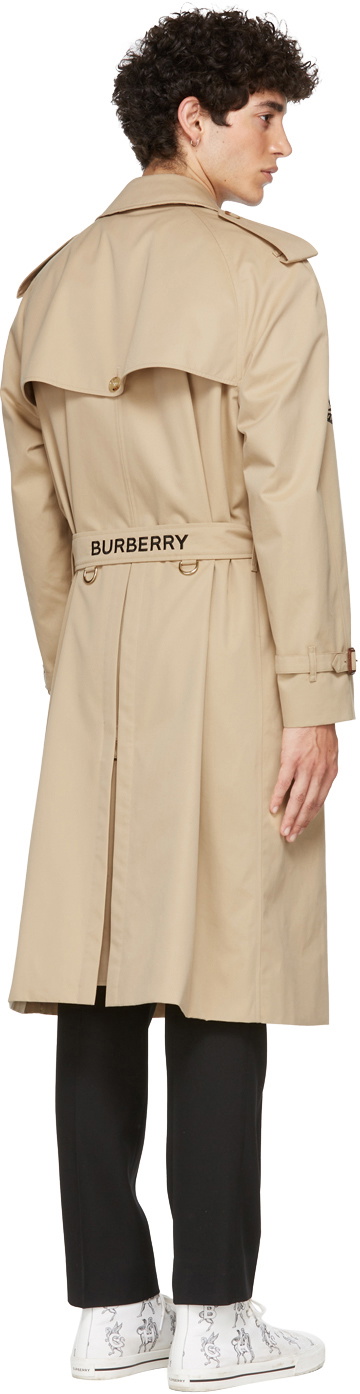 Burberry SSENSE Exclusive Beige Mythical Alphabet Embroidered Exploded Motif Trench Coat Burberry