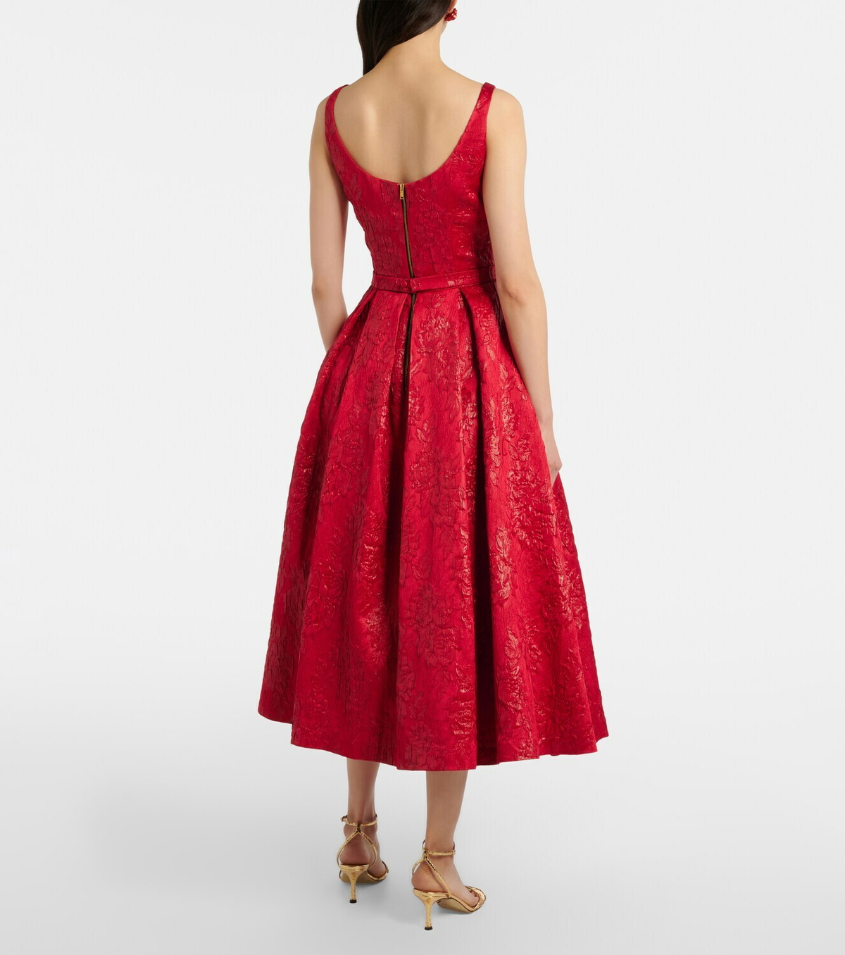 Safiyaa Asher floral jacquard midi dress Safiyaa