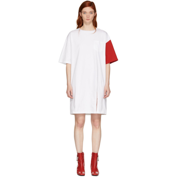 SJYP White and Red California Club T-Shirt Dress SJYP