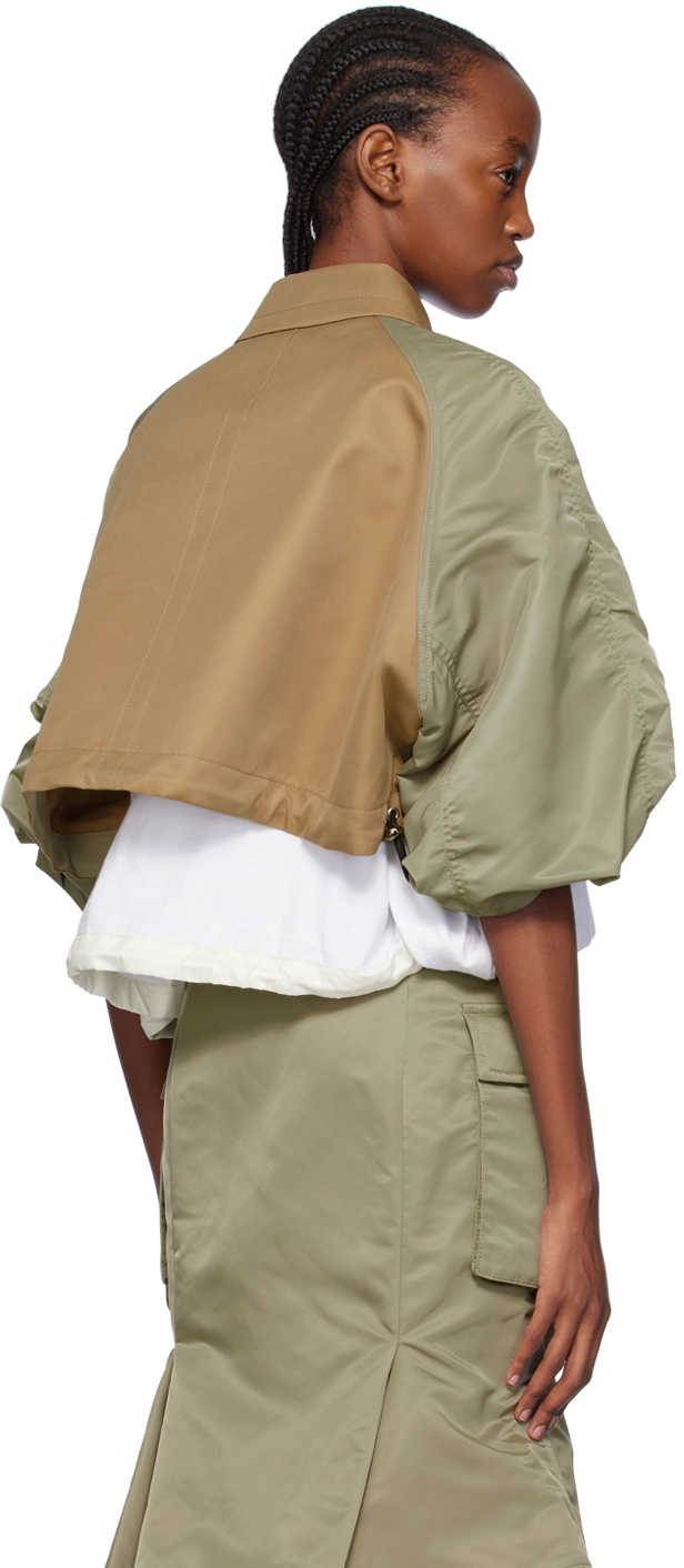 sacai Khaki Paneled Jacket Sacai