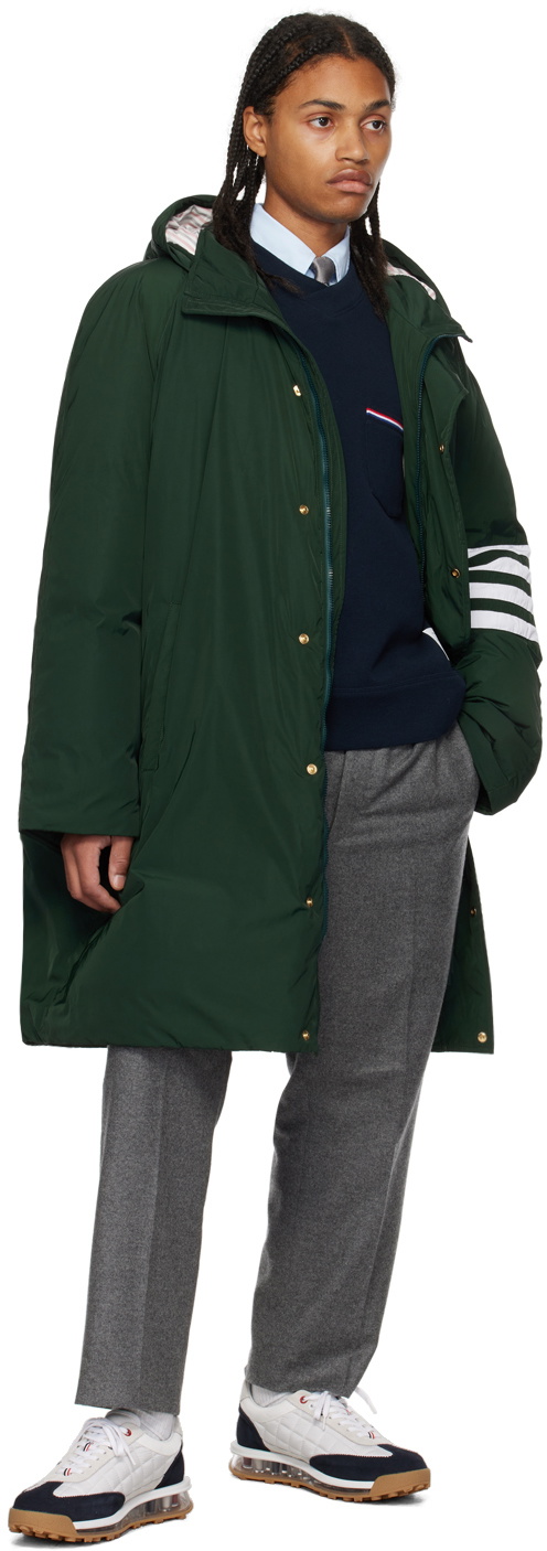 Thom Browne Green 4-Bar Coat Thom Browne