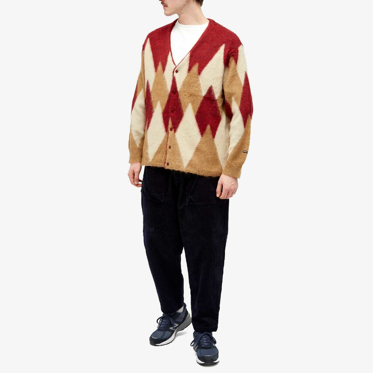 Manastash Men's Aberdeen Diamond Cardigan in Burgundy Manastash