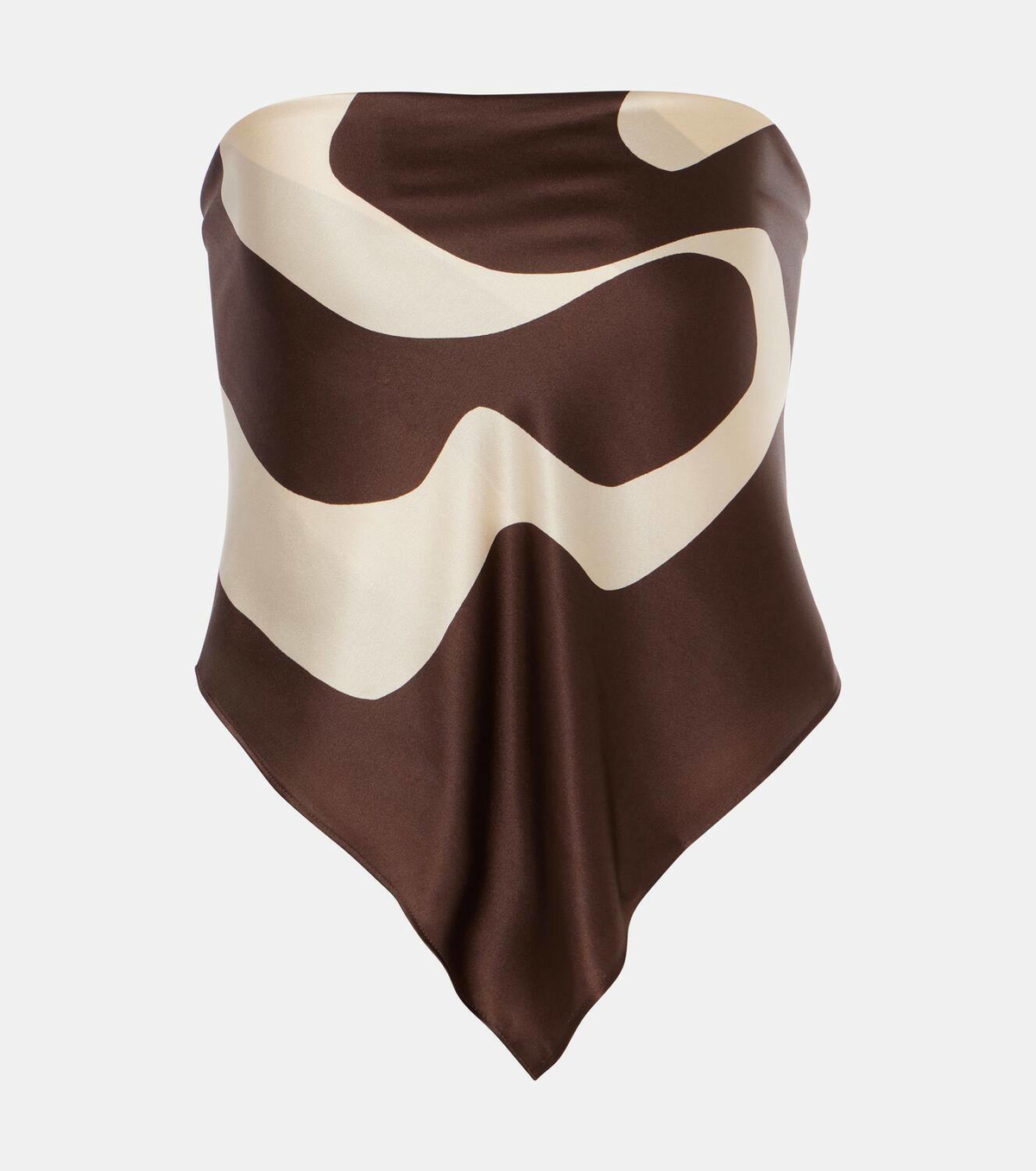 SIR Printed silk satin bandeau top SIR.