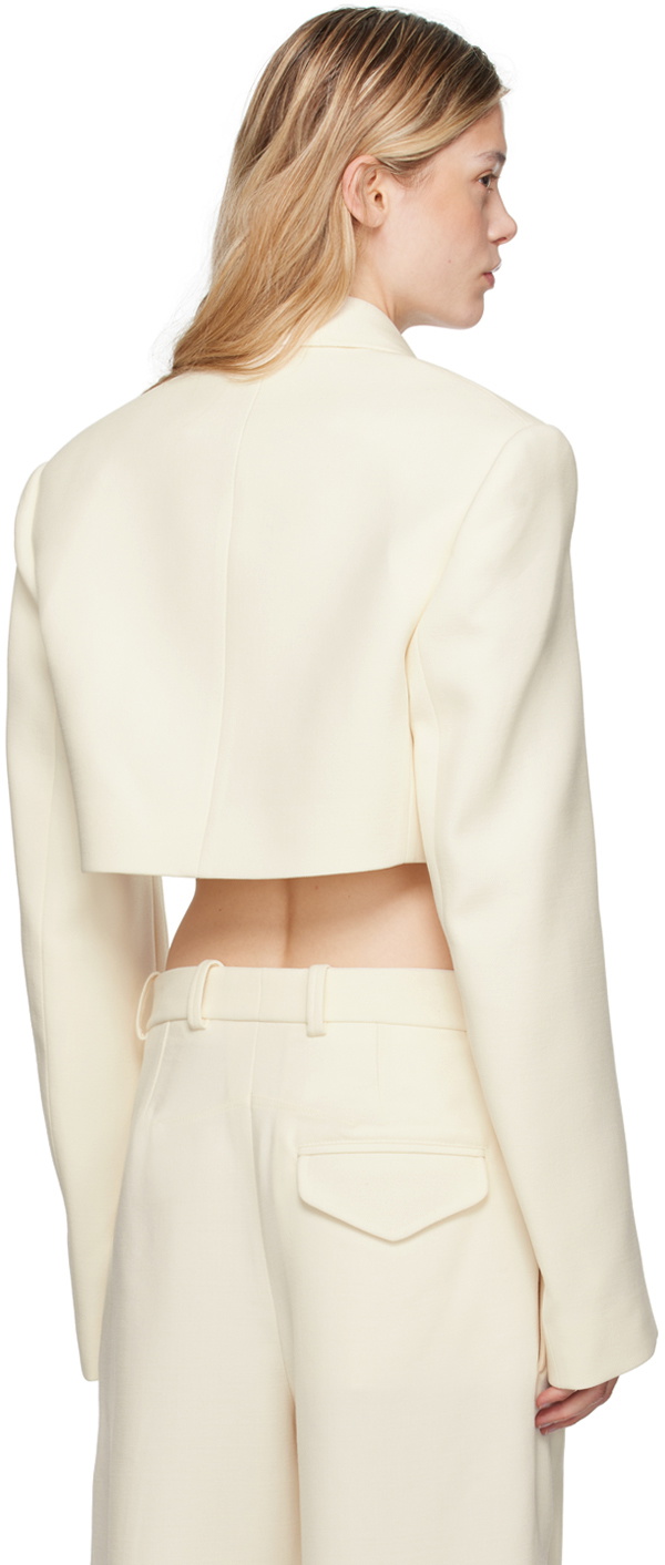 WARDROBE.NYC Off-White Cropped Blazer WARDROBE.NYC