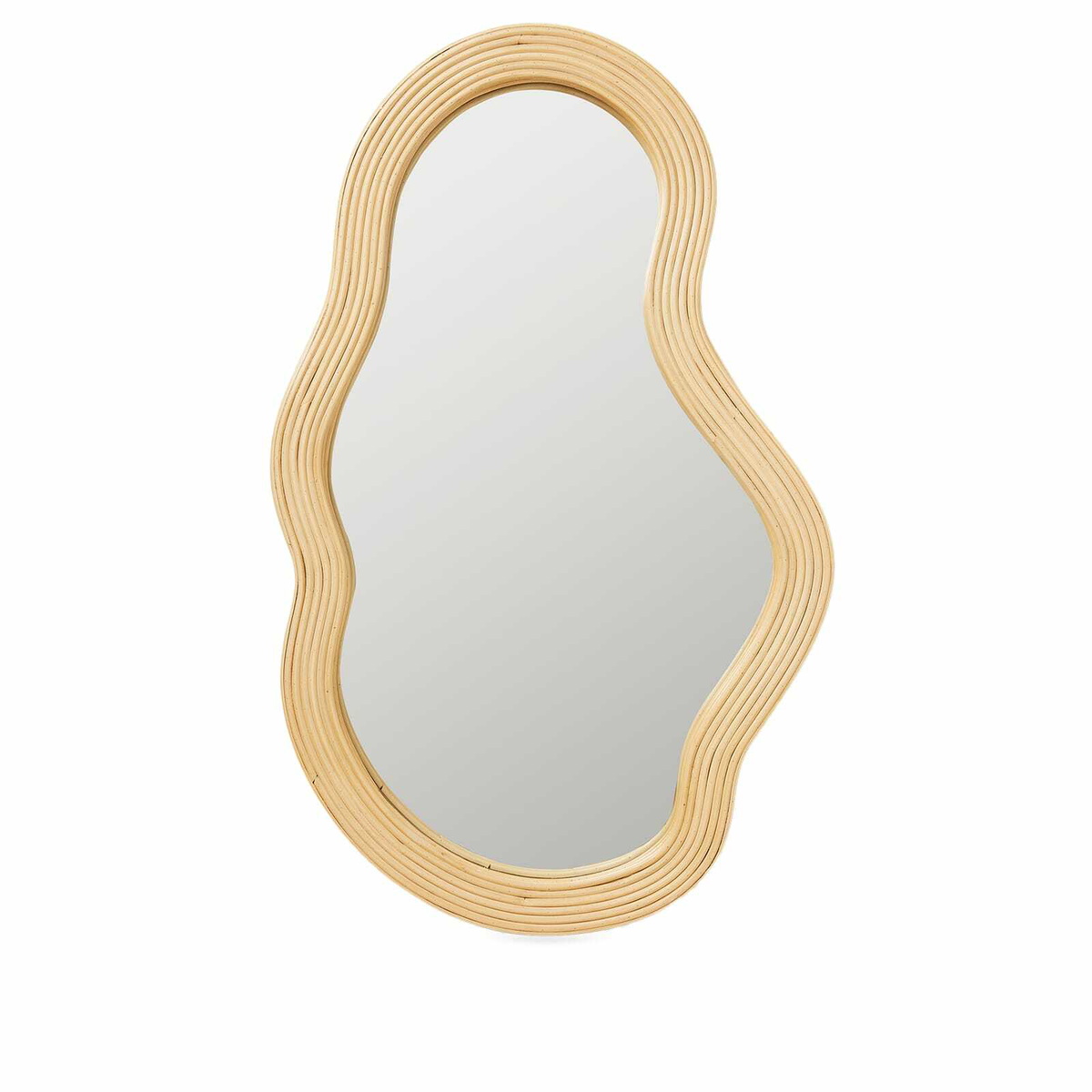 ferm LIVING Pond Rattan Mirror - Medium in Natural ferm LIVING