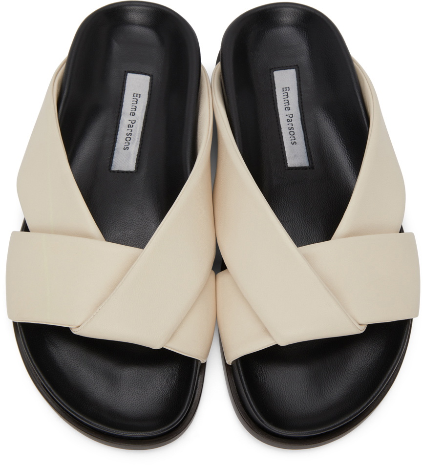 Emme Parsons Off-White Folded Slides