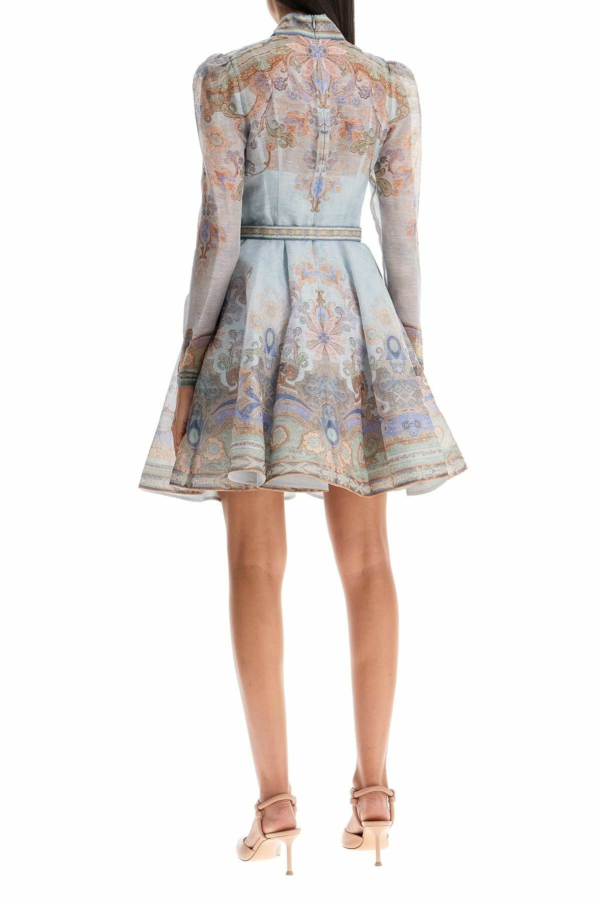 ZIMMERMANN eden mini dress with belt Light blue Zimmermann