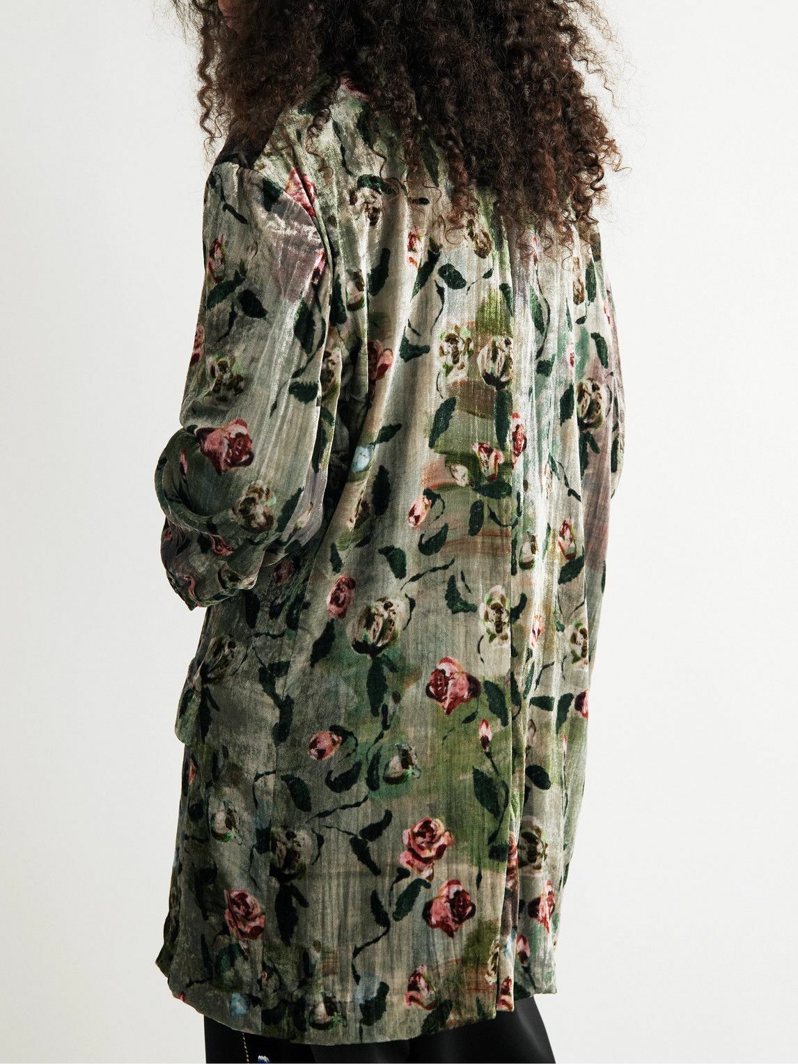 Acne Studios - Jenko Oversized Unstructured Floral-Print Velvet Blazer ...