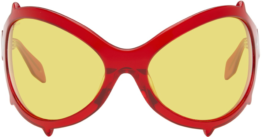MAUSTEIN SSENSE Exclusive Red Bug Spike Sunglasses stein