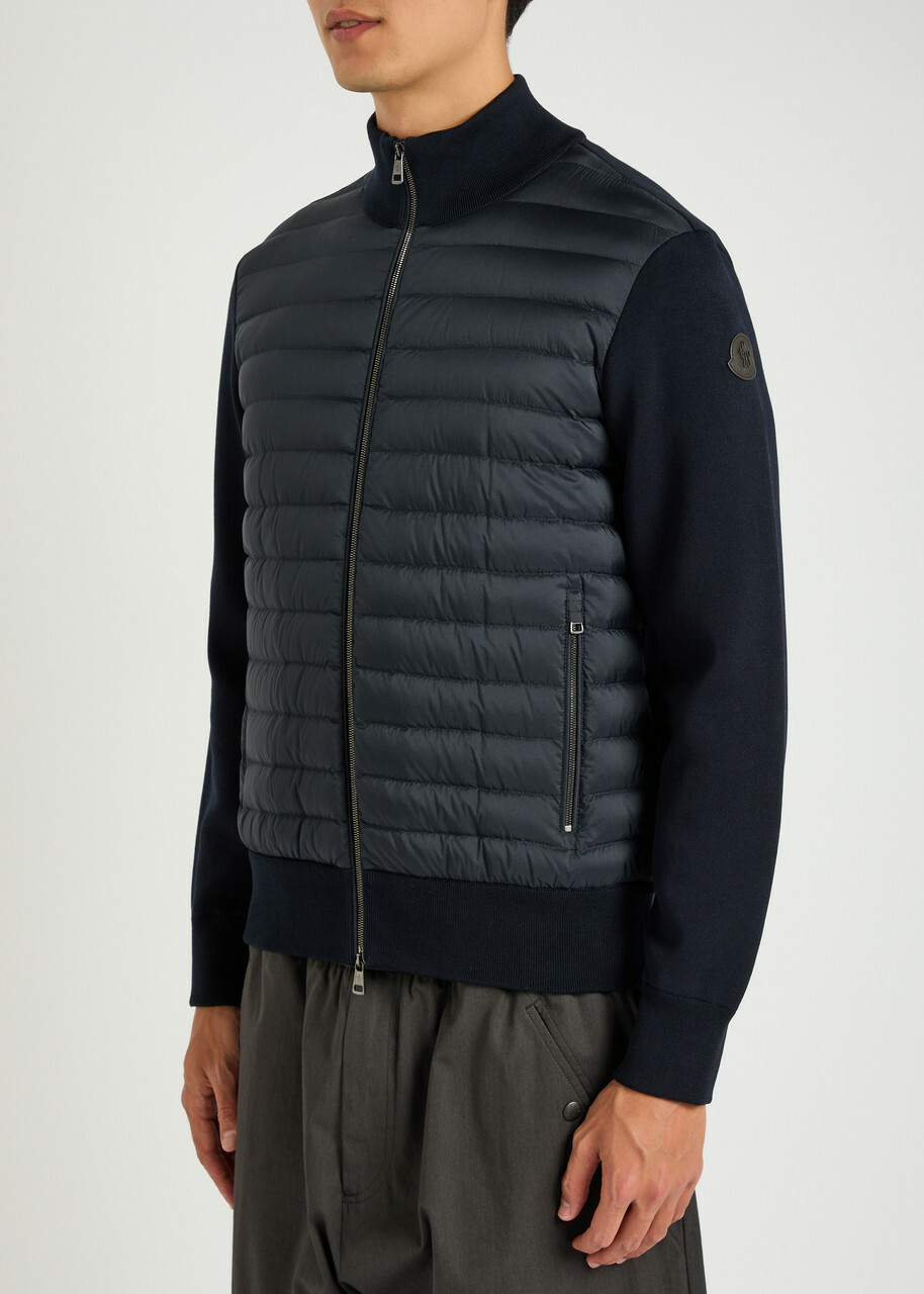 Moncler Shell and Cotton-blend Jacket Navy Moncler