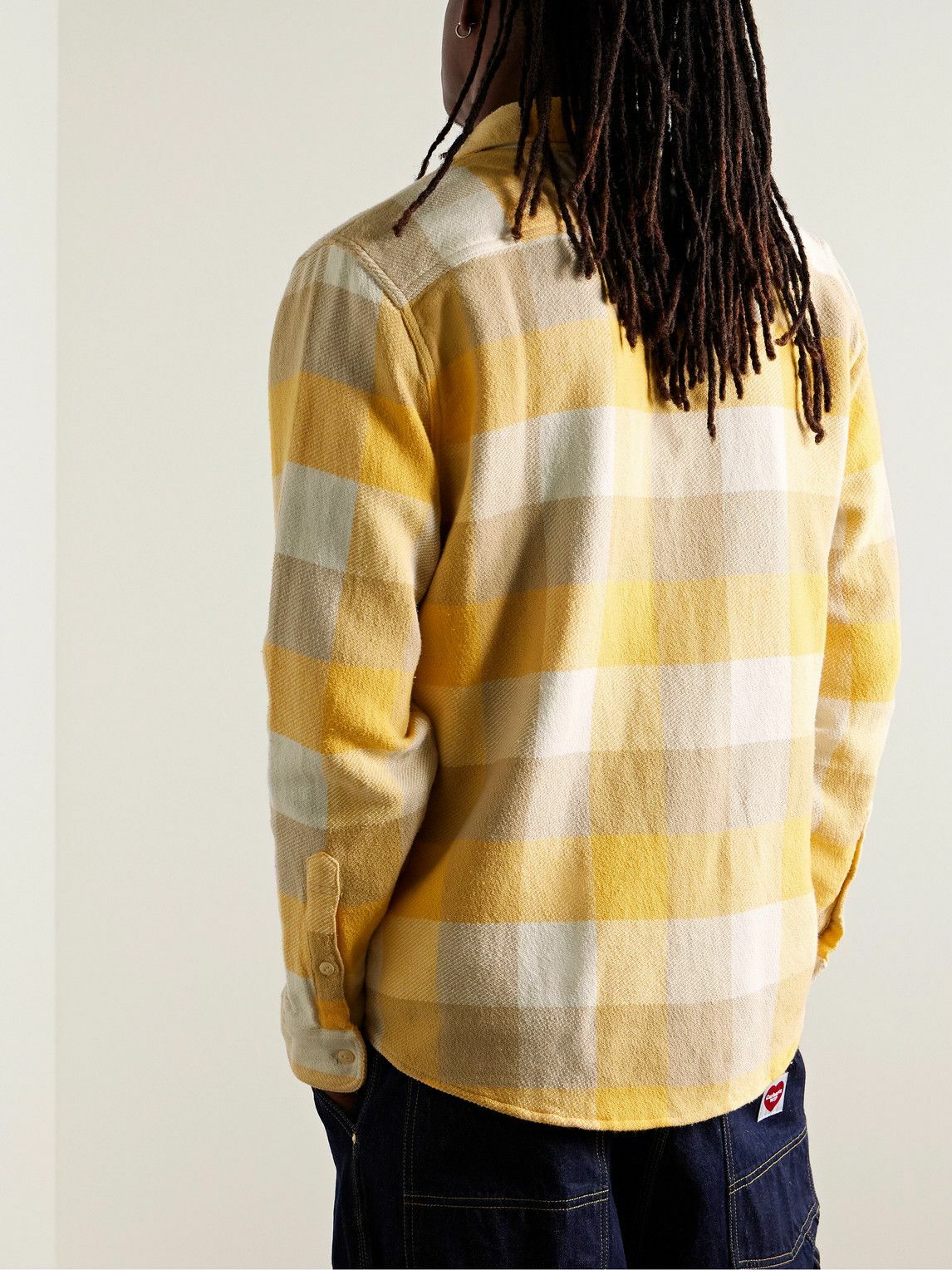 Faherty - The Surf Checked Organic Cotton-Flannel Shirt - Yellow Faherty
