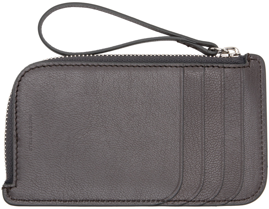 The Row Gray Zipped Leather Wallet The Row