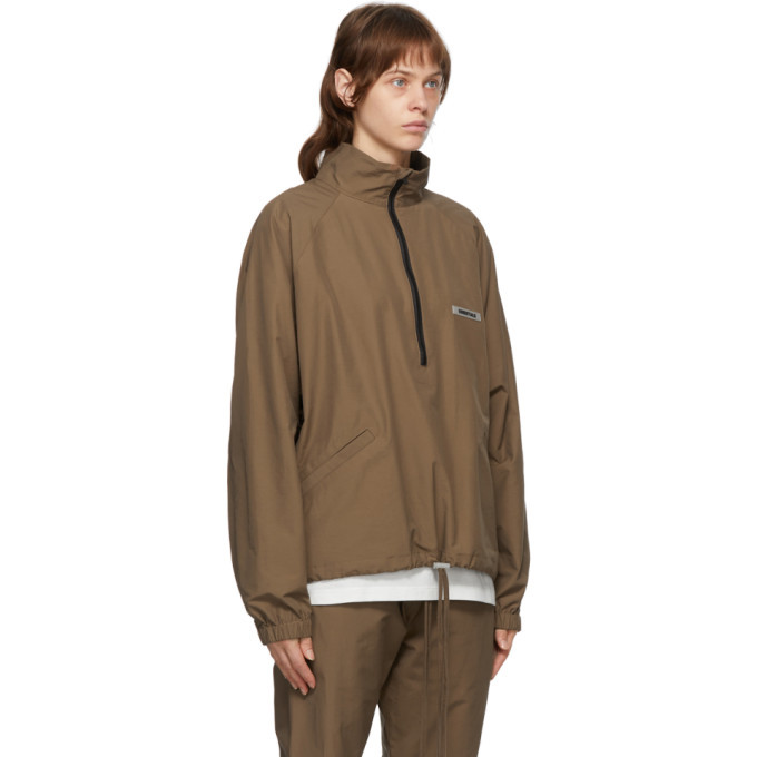Essentials SSENSE Exclusive Brown Half-Zip Track Jacket Essentials