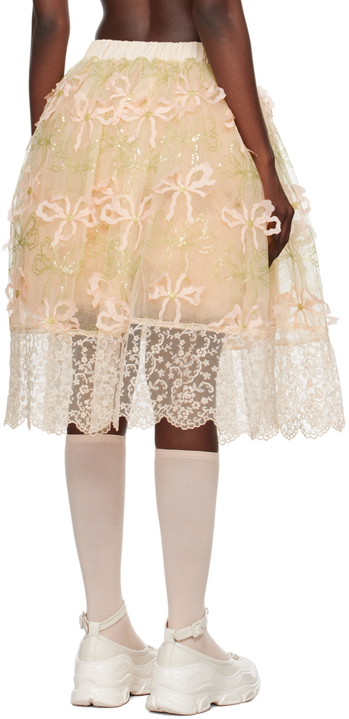 Simone Rocha Pink Sequinned Midi Skirt Simone Rocha