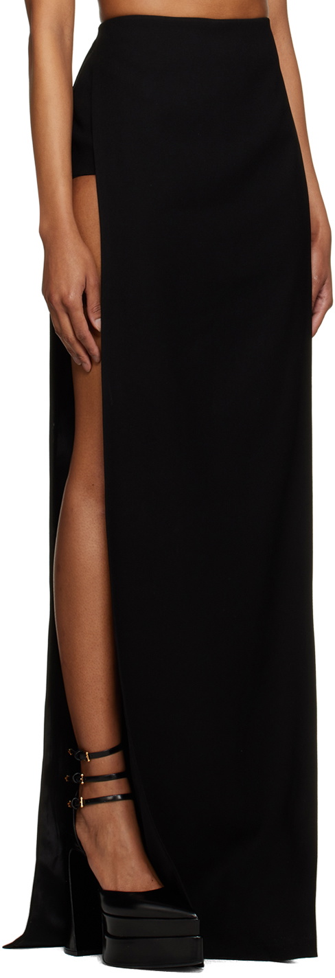 Mônot Black Vented Maxi Skirt Monot