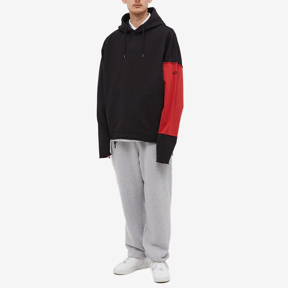 424 Men's Panel Logo Hoody in Black 424