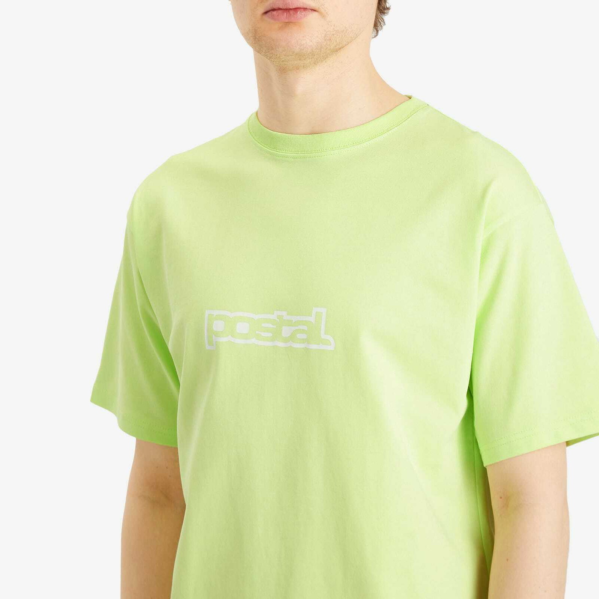 POSTAL Men's Bold Outline Logo T-Shirt in Green POSTAL