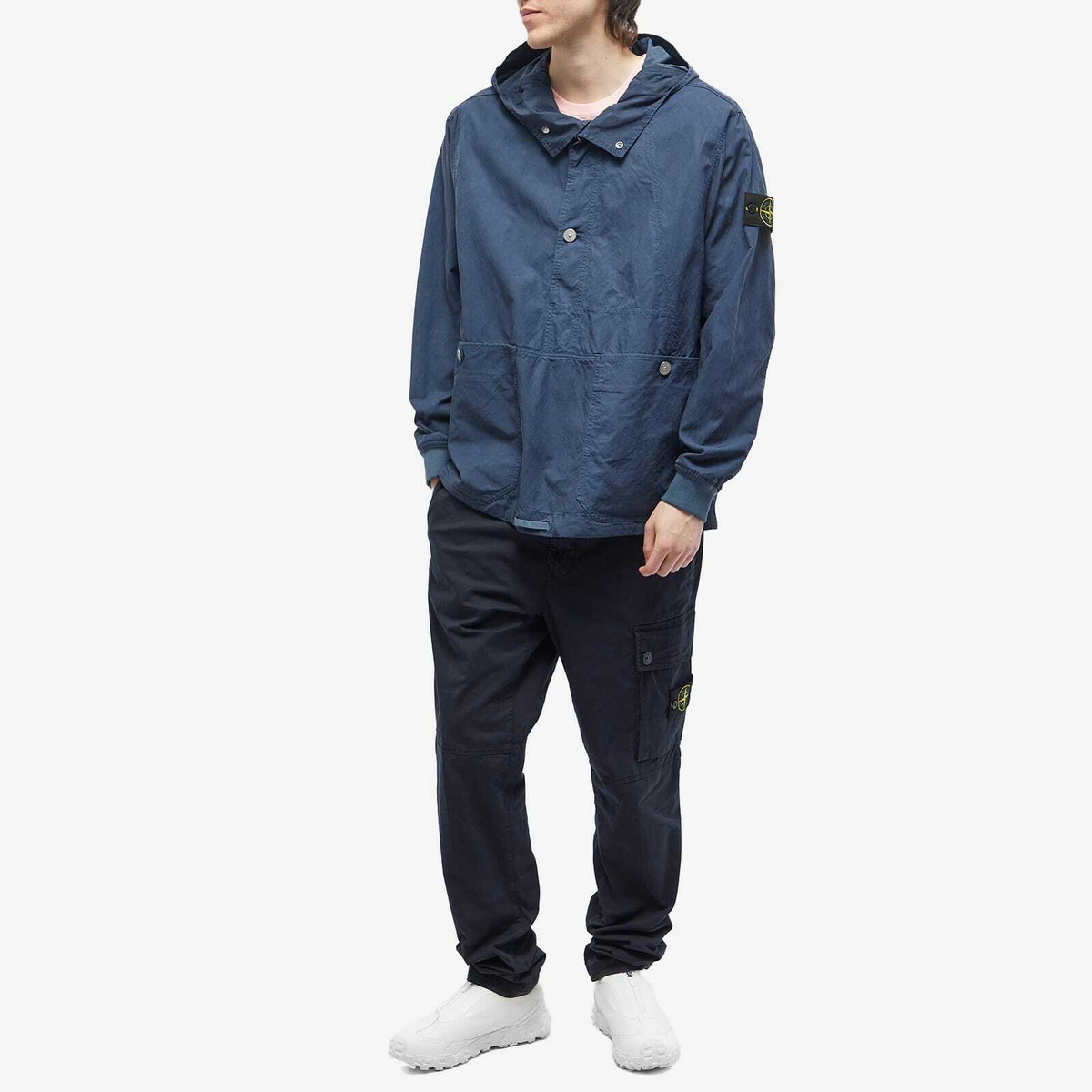 Stone Island Men's 2-Pocket Smock Jacket in Avio Stone Island