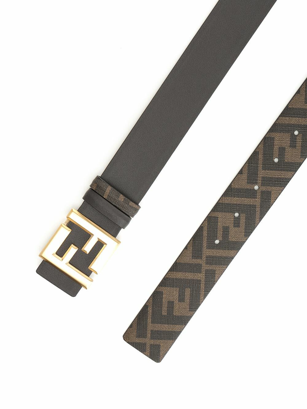 Fendi Reversible Belt With Thin Squared Ff Buckle Fendi