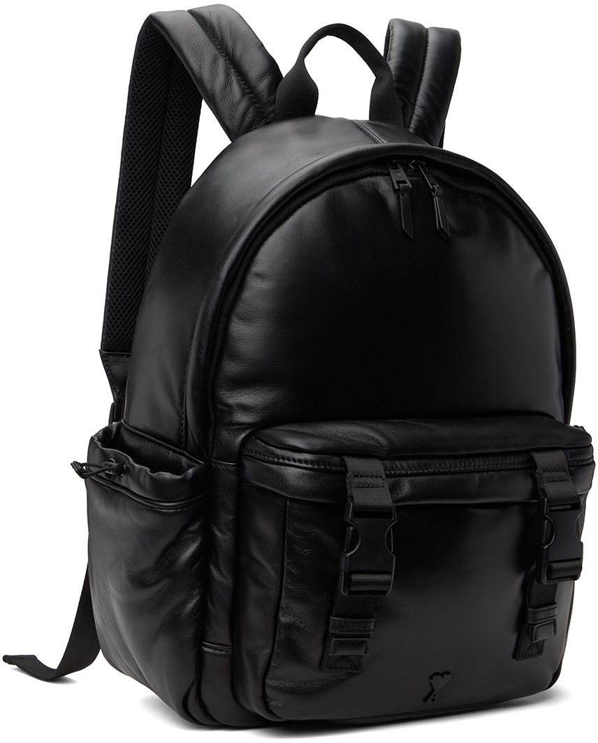 AMI Paris Black Ami De Coeur Backpack AMI