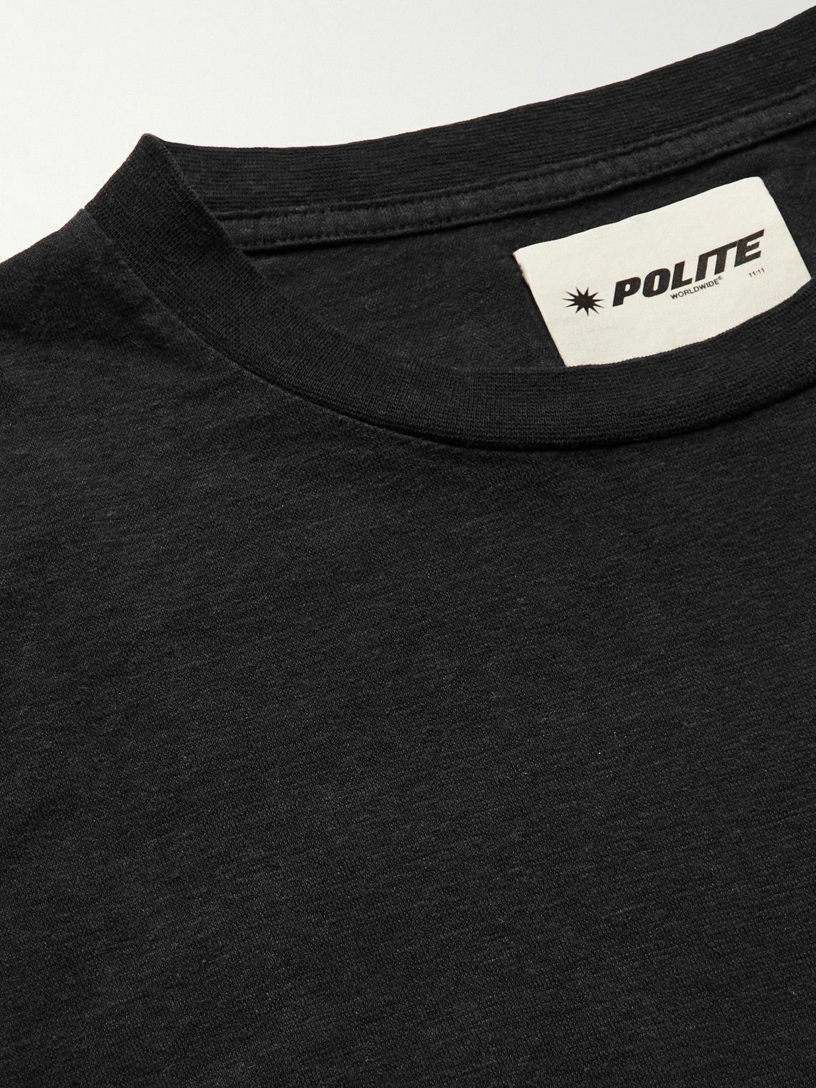 POLITE WORLDWIDE® - Printed Cotton-Jersey T-Shirt - Black POLITE WORLDWIDE®