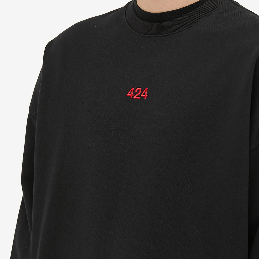424 Men's Logo Crew Sweat in Black 424