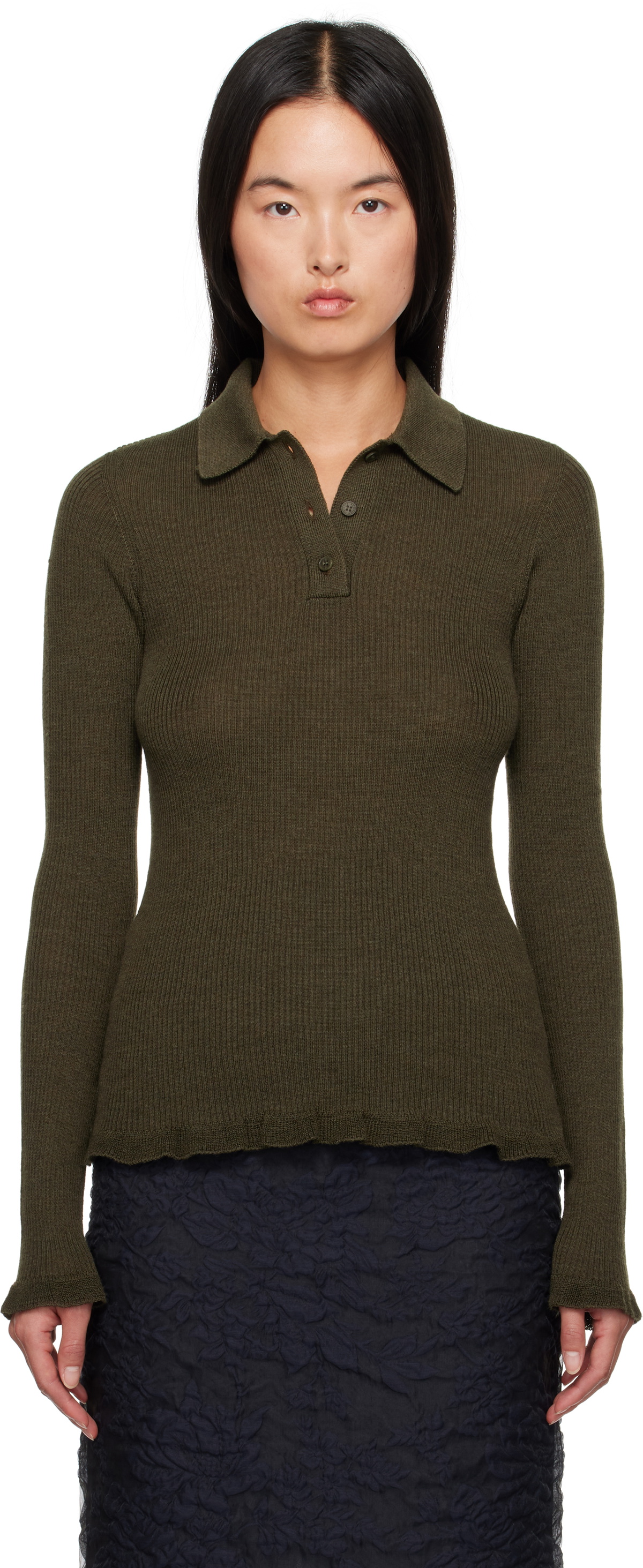 Cecilie Bahnsen Green Oda Polo Cecilie Bahnsen