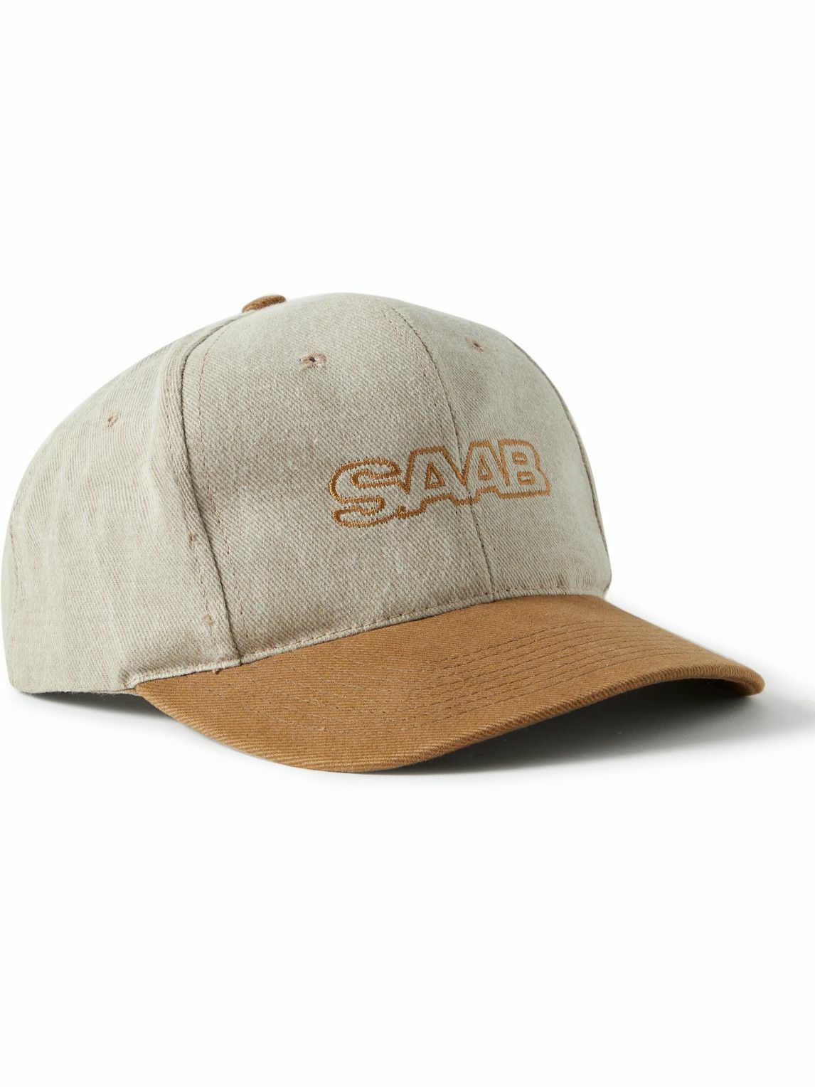 Fantasy Explosion - Leather-Trimmed Embroidered Cotton-Twill Baseball Cap