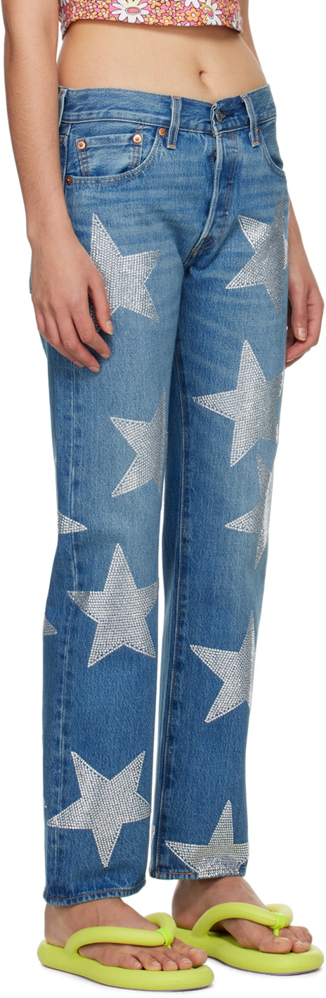 Collina Strada Blue Levi's Edition Rhinestone Star Jeans Collina Strada