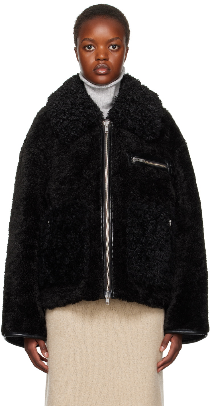 Stand Studio Black Joann Faux-Fur Jacket Stand Studio