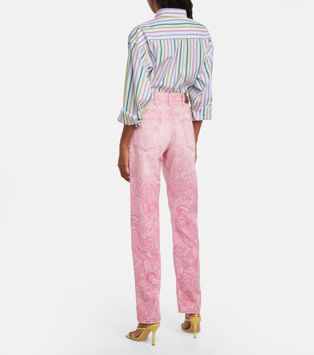 Etro - Printed high-rise straight jeans Etro