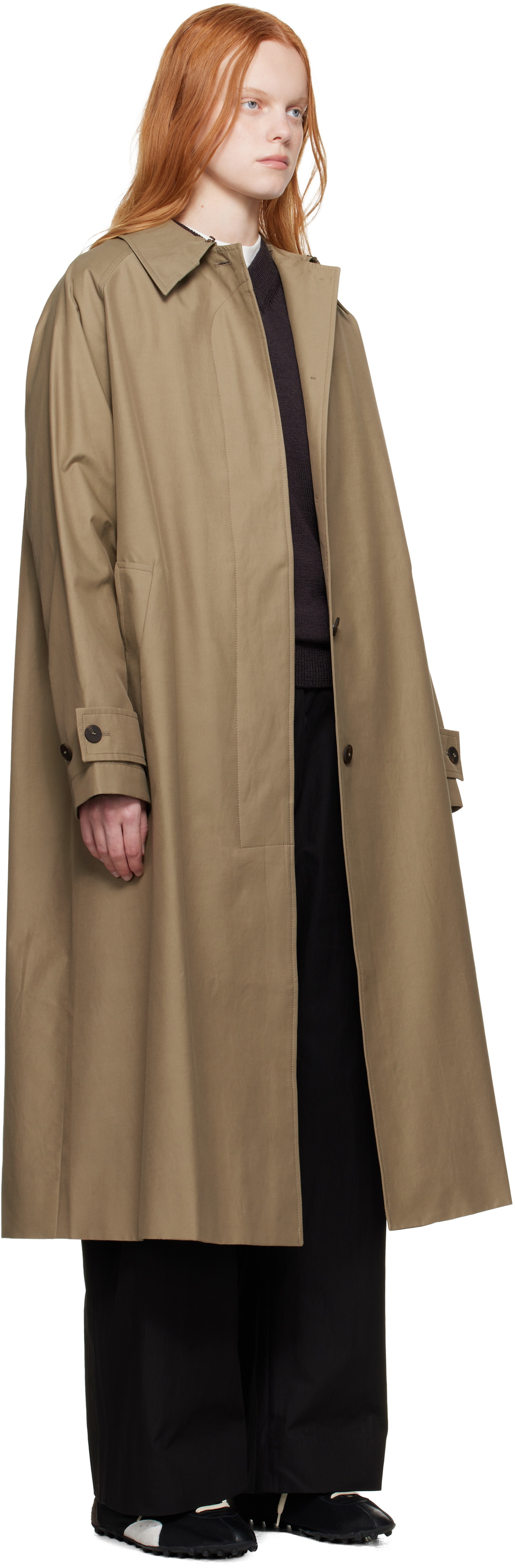 Studio Nicholson Taupe Holin Technical Cotton Trench Coat Studio Nicholson