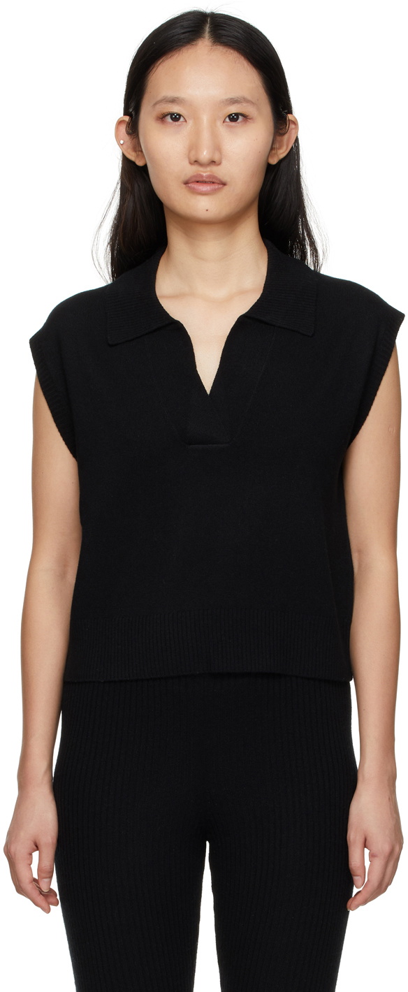 Loulou Studio Black Cashmere Pagan Polo Loulou Studio