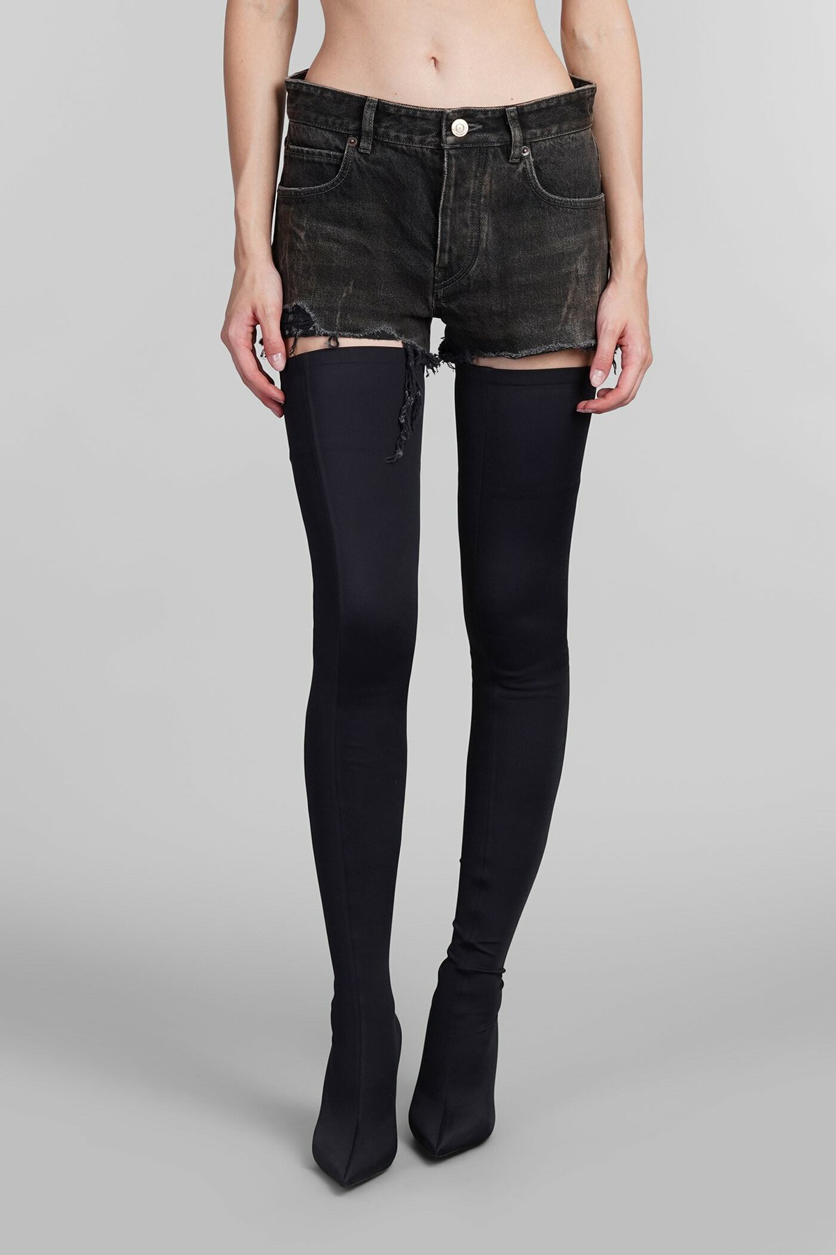 Balenciaga Shorts In Black Cotton Balenciaga