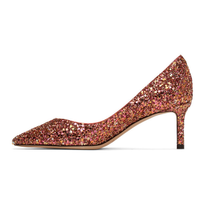 Jimmy Choo Red Glitter Romy 60 Heels Jimmy Choo