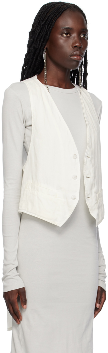 Ann Demeulemeester White Lut Vest Ann Demeulemeester