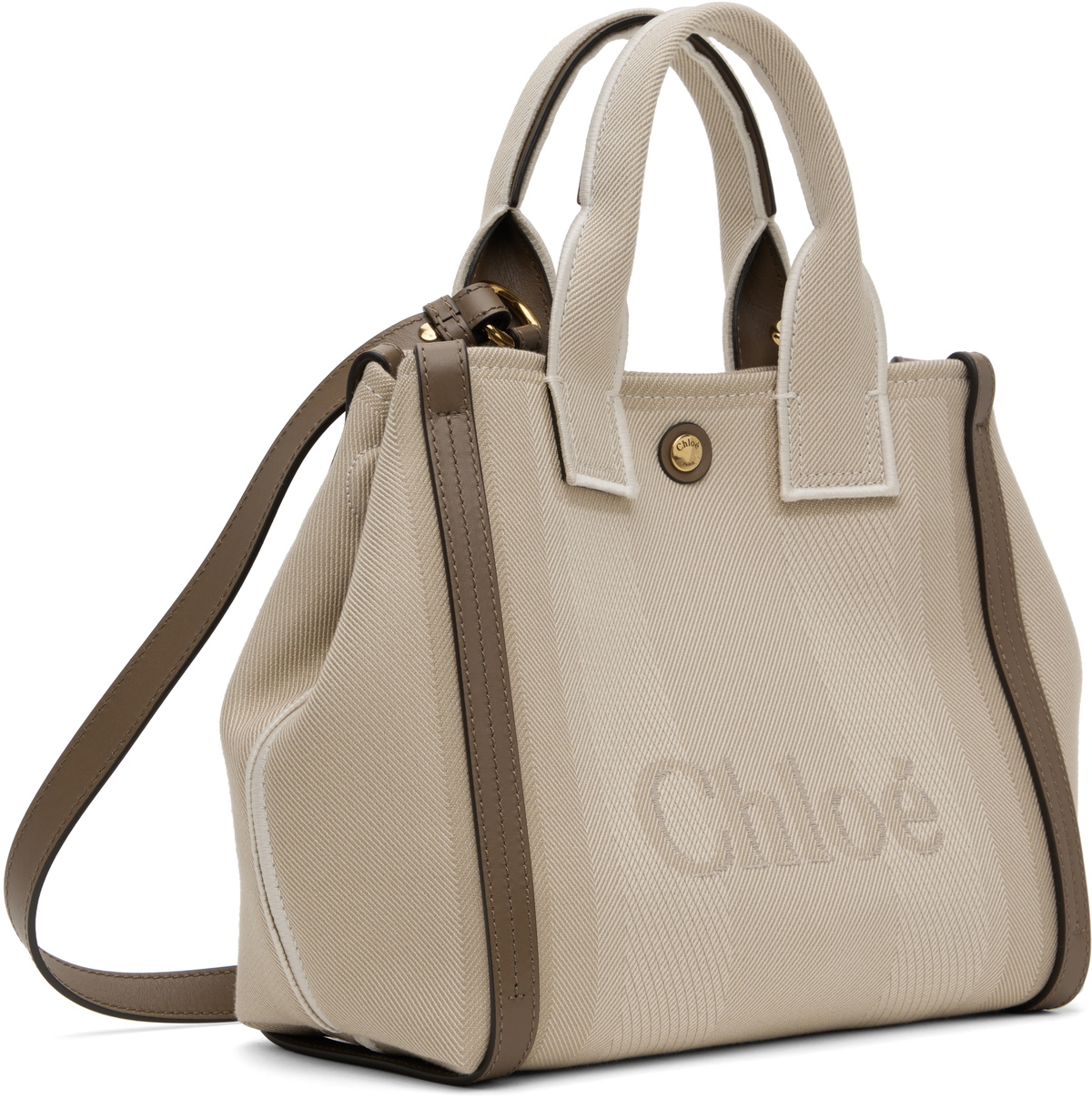 Chloé Beige Small 'Chloé Carry' Tote Chloe