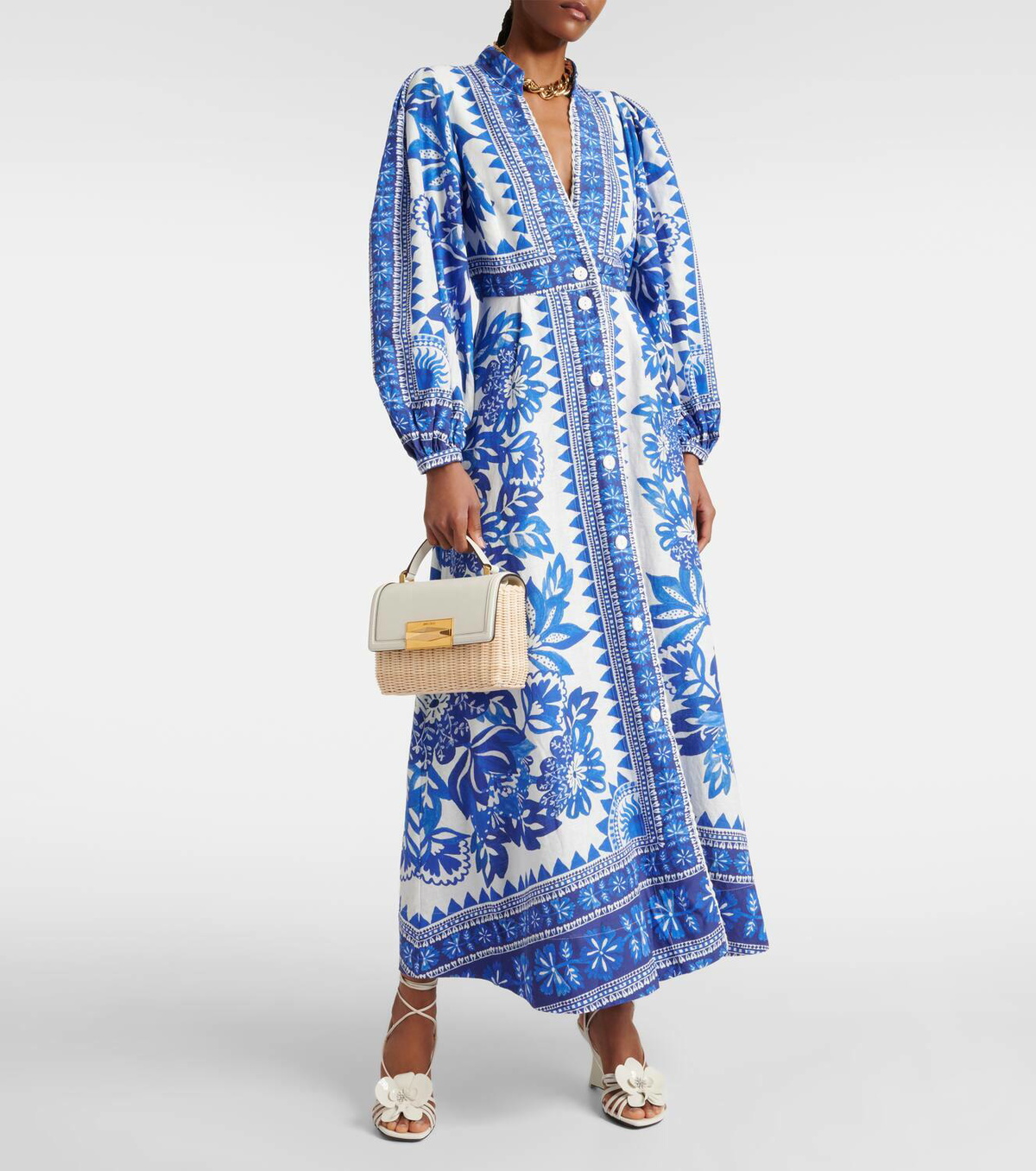 Farm Rio Floral Tapestry linen-blend maxi dress Farm Rio